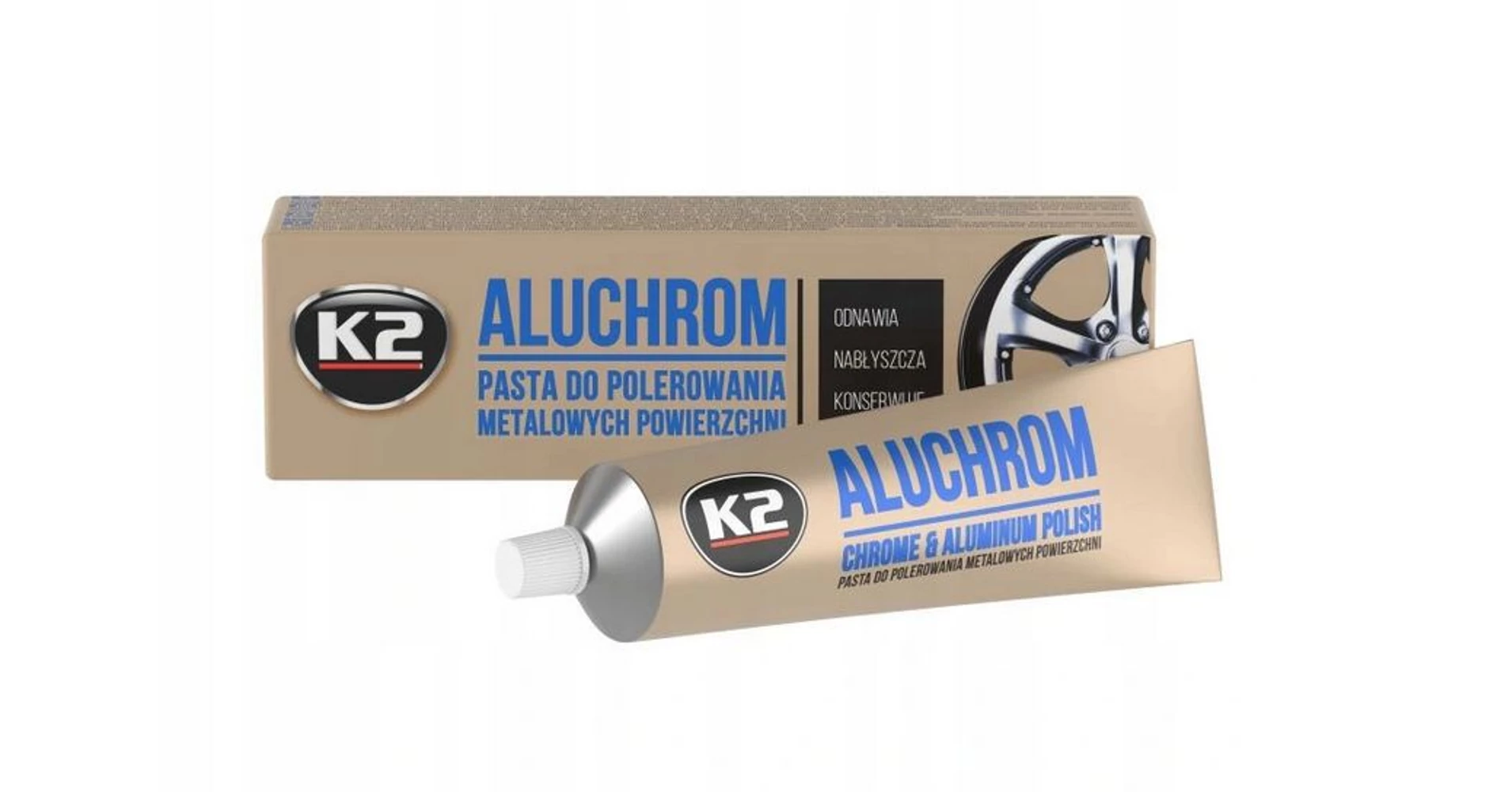 K2 ALUCHROM alumínium króm fém felületek tisztítására polír paszta 120G ...